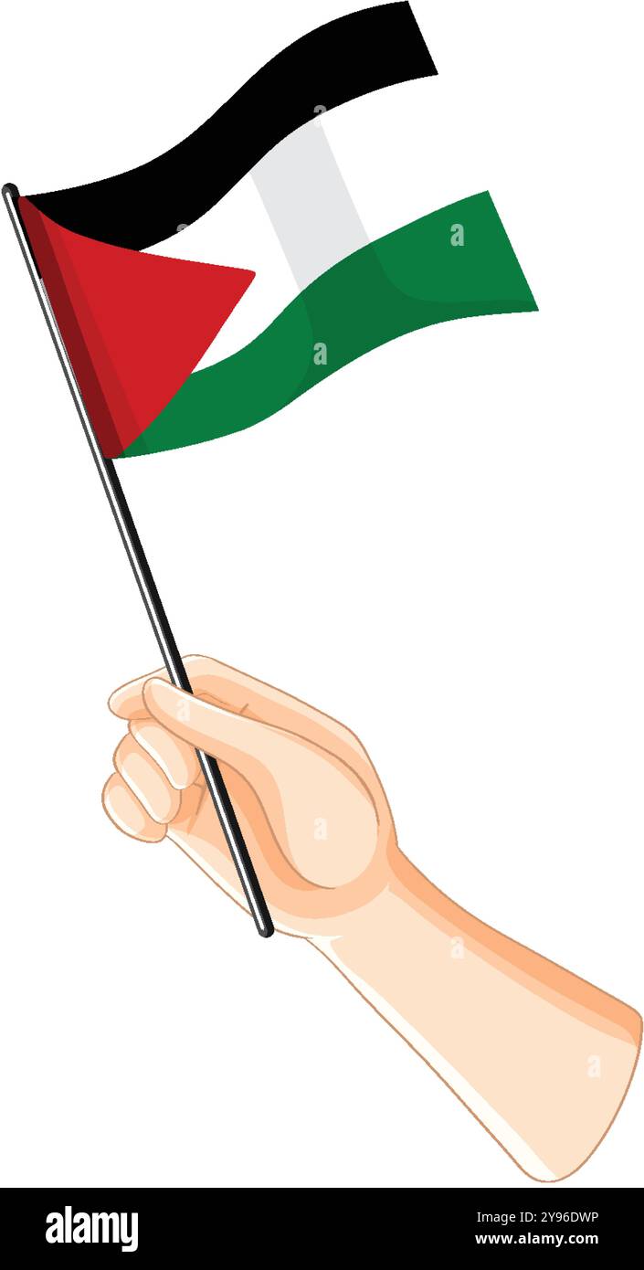A hand waving the Palestinian national flag Stock Vector Image & Art ...