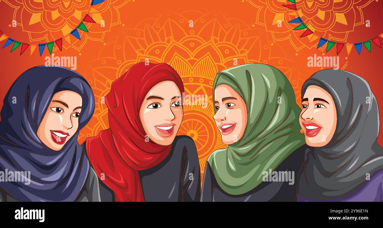 Friends enjoying festive gathering Stock Vector Images - Alamy