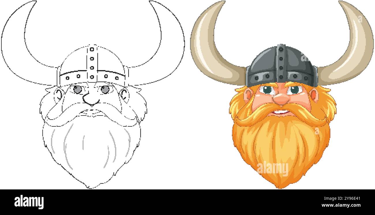 Color and outline of Viking warrior Stock Vector Image & Art - Alamy