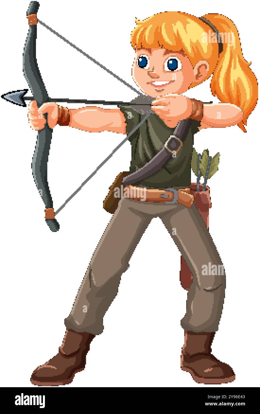 Archer woman training bow Stock Vector Images - Alamy