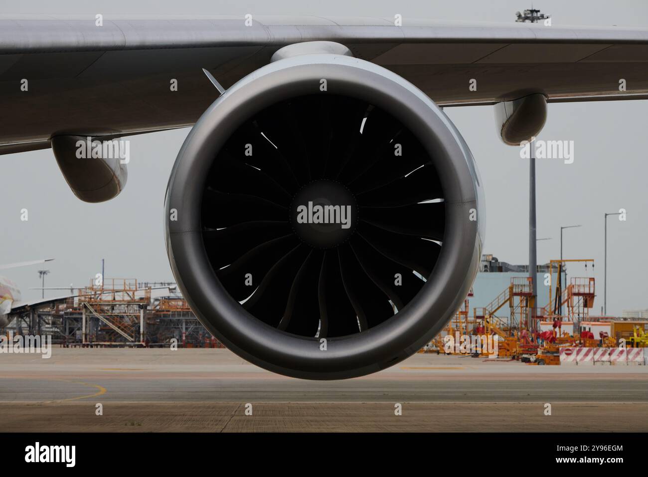 Close up of Rolls Royce turbo engine on a passenger jet Stock Photo - Alamy