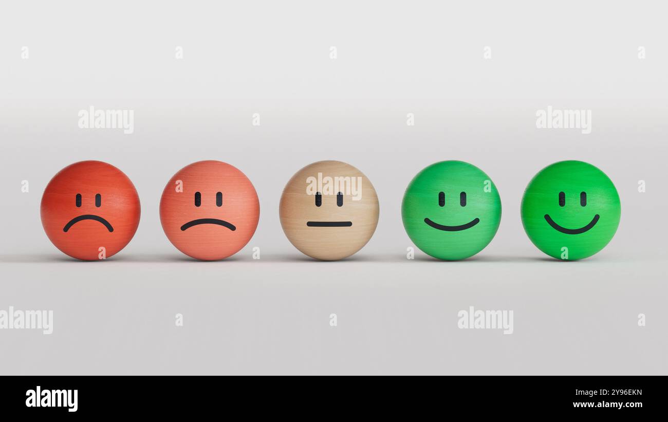 Set of emoji emoticons with sad and happy mood, evaluation, Increase ...