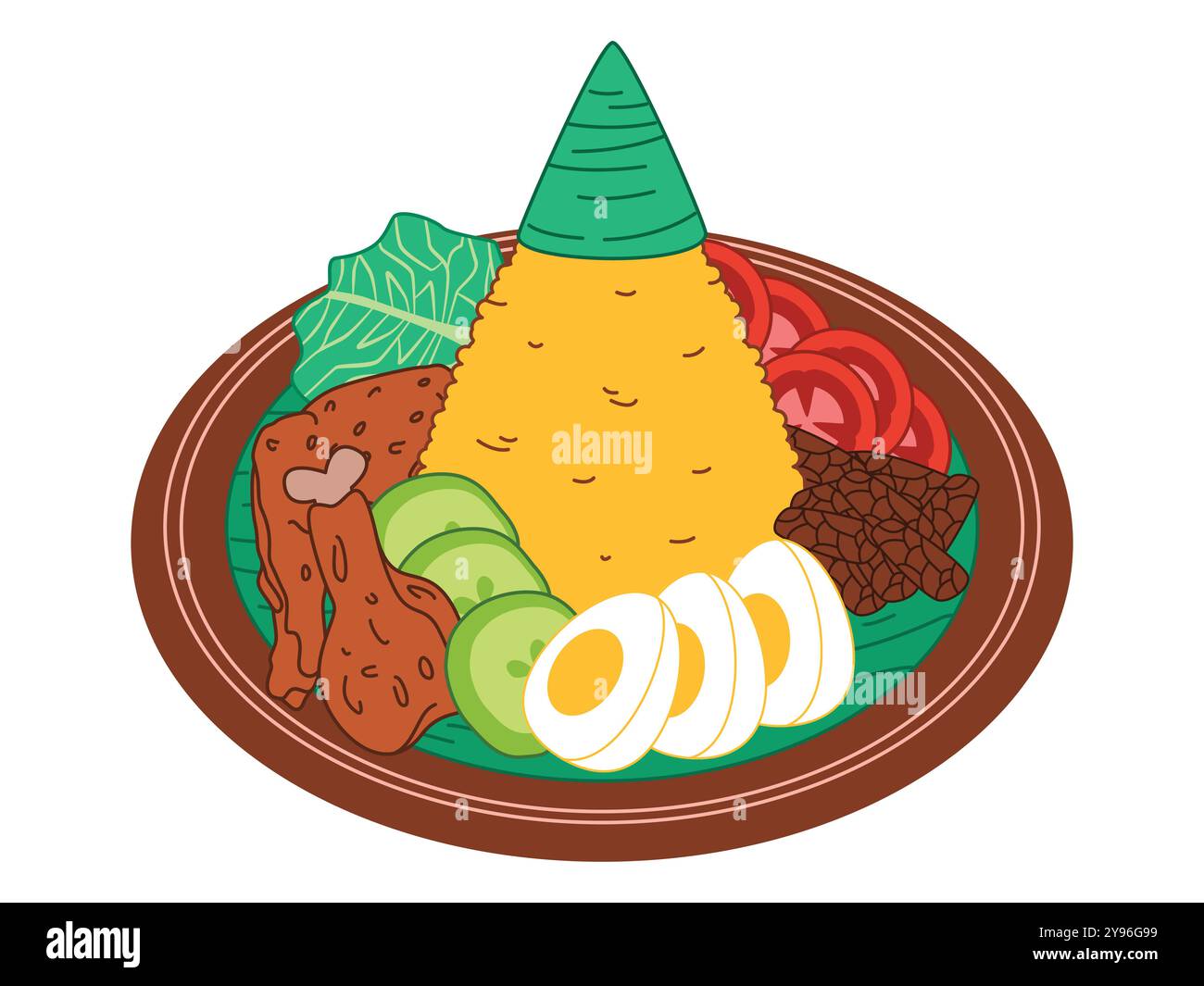 Nasi kuinng tumpeng tumpengan cultural Javanese Kalimantan traditional ...