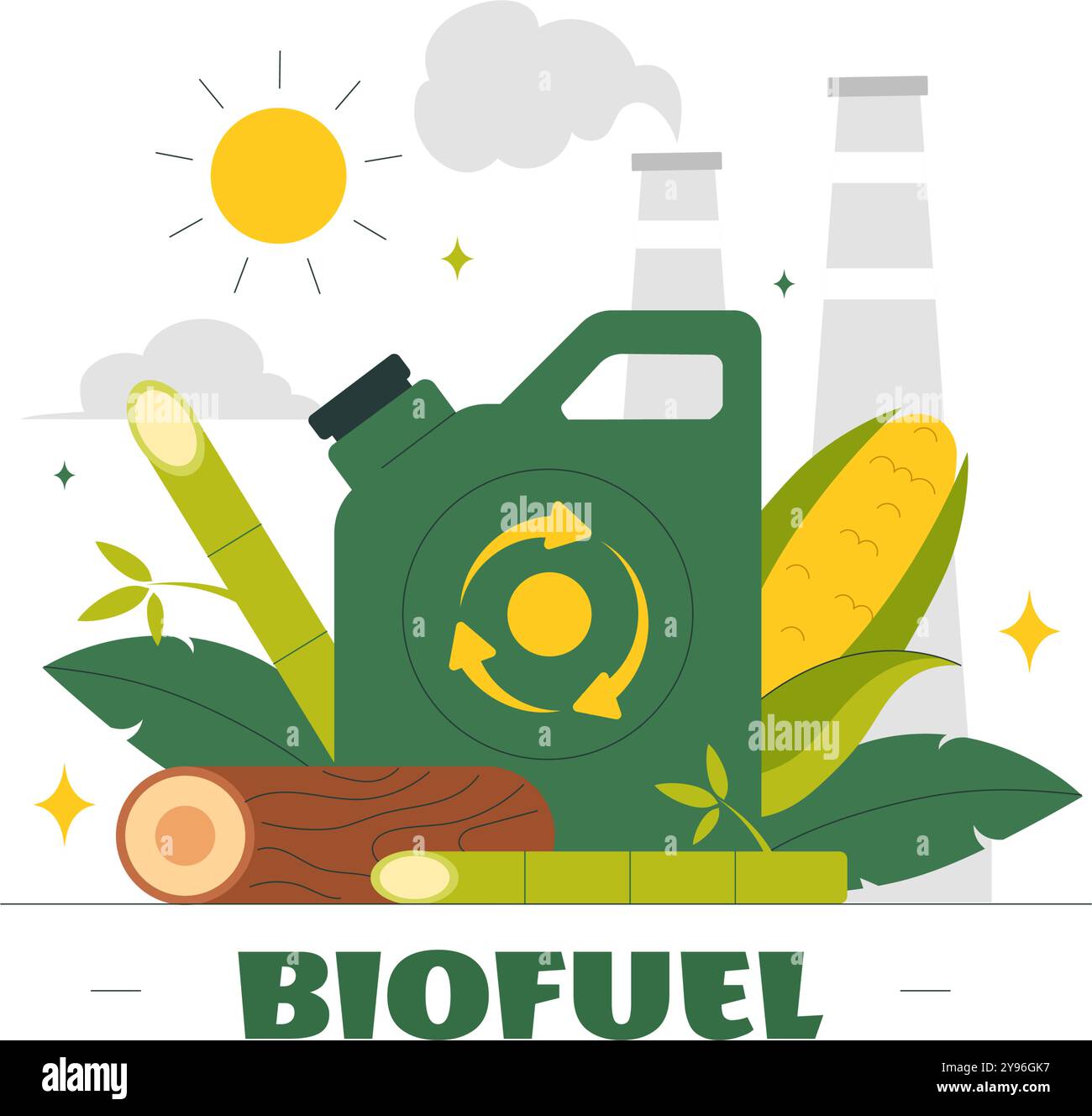 Biofuel Life Cycle of Natural Materials and Plants with Green Barrels ...