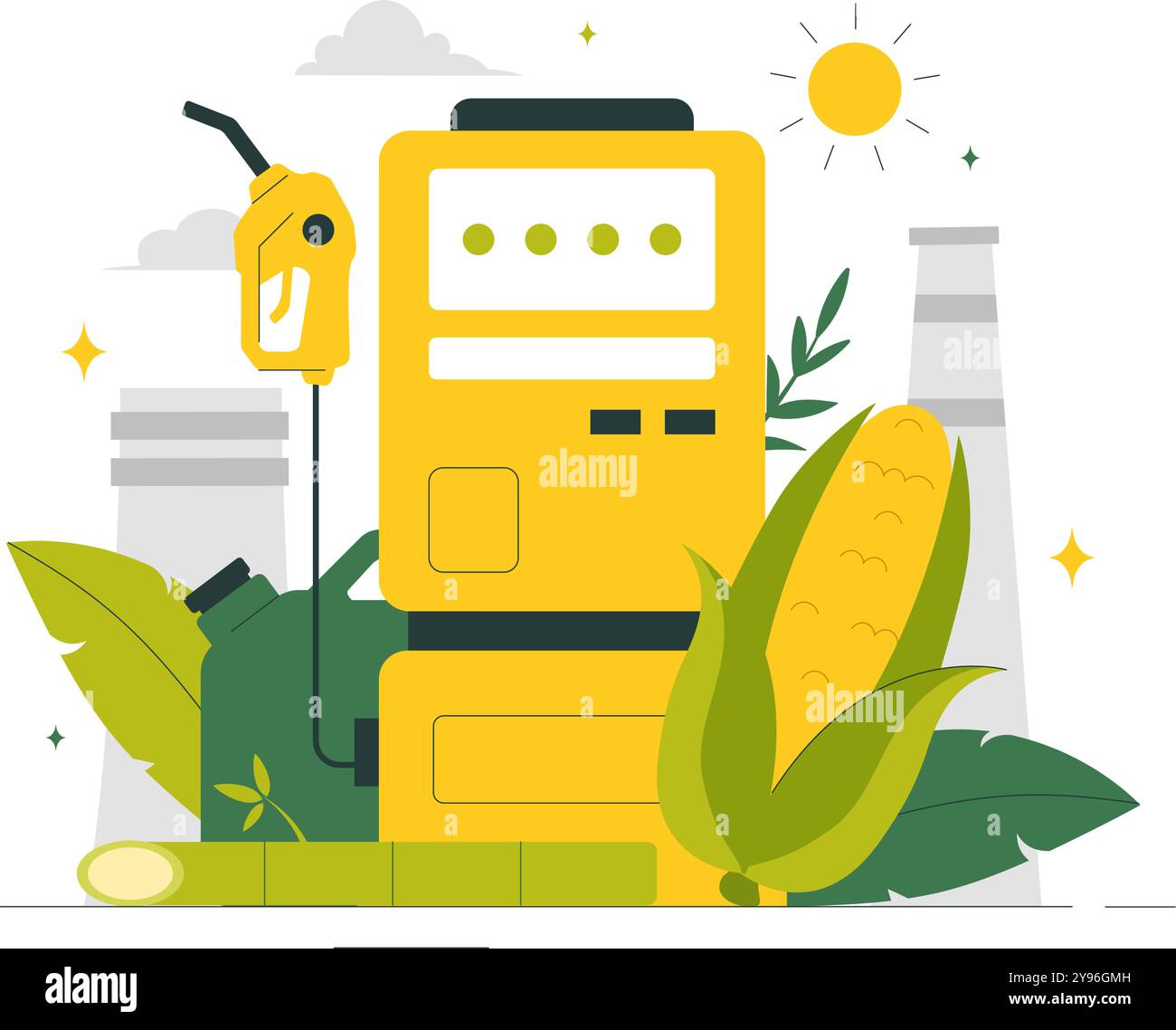 Biofuel Life Cycle of Natural Materials and Plants with Green Barrels ...