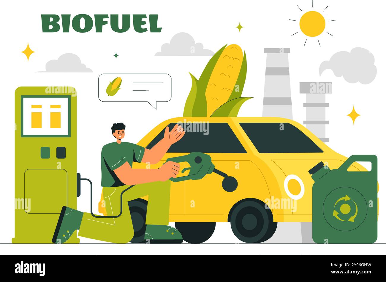 Biofuel Life Cycle of Natural Materials and Plants with Green Barrels ...