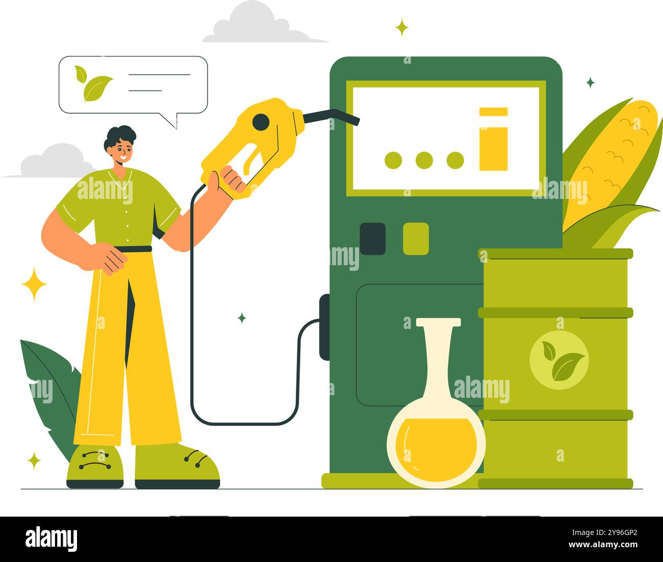 Biofuel Life Cycle of Natural Materials and Plants with Green Barrels ...