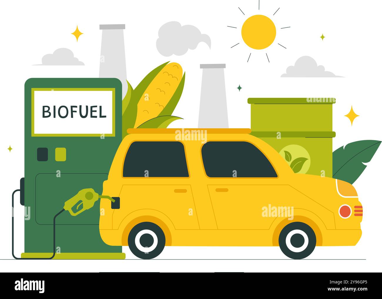 Biofuel Life Cycle of Natural Materials and Plants with Green Barrels ...