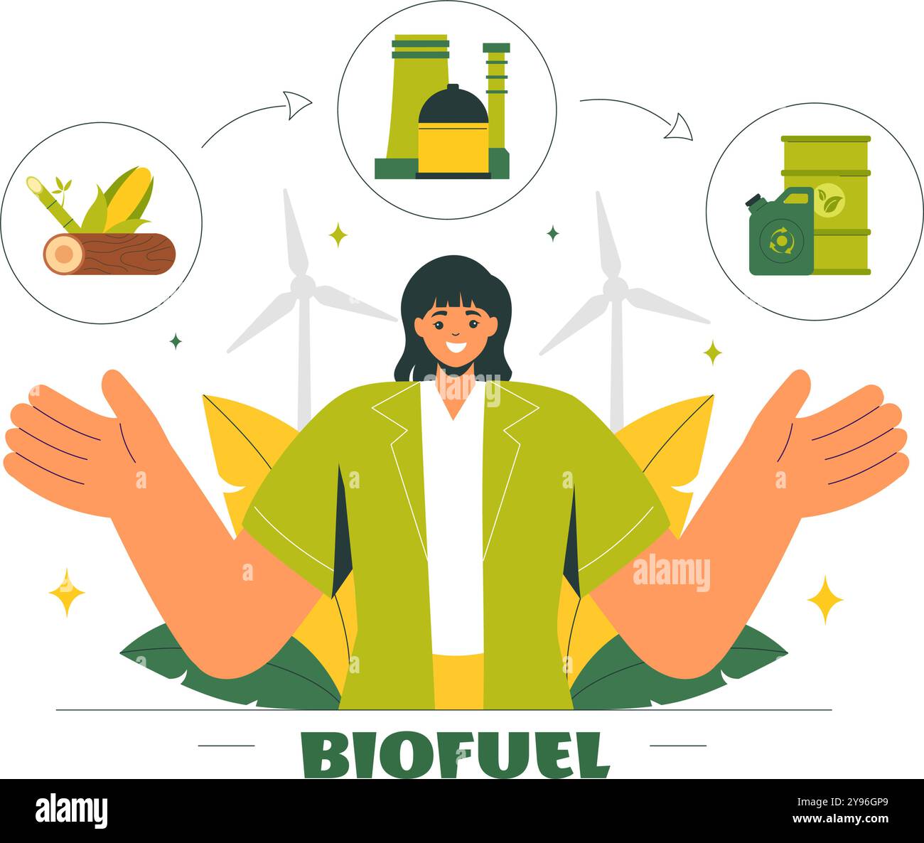 Biofuel Life Cycle of Natural Materials and Plants with Green Barrels ...