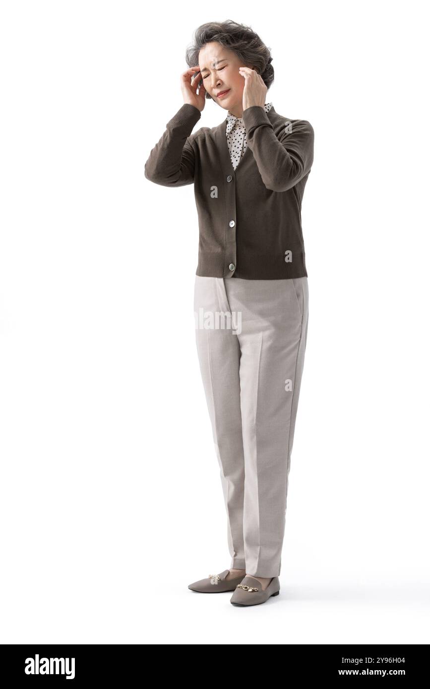 Headache pain senior woman Cut Out Stock Images & Pictures - Alamy