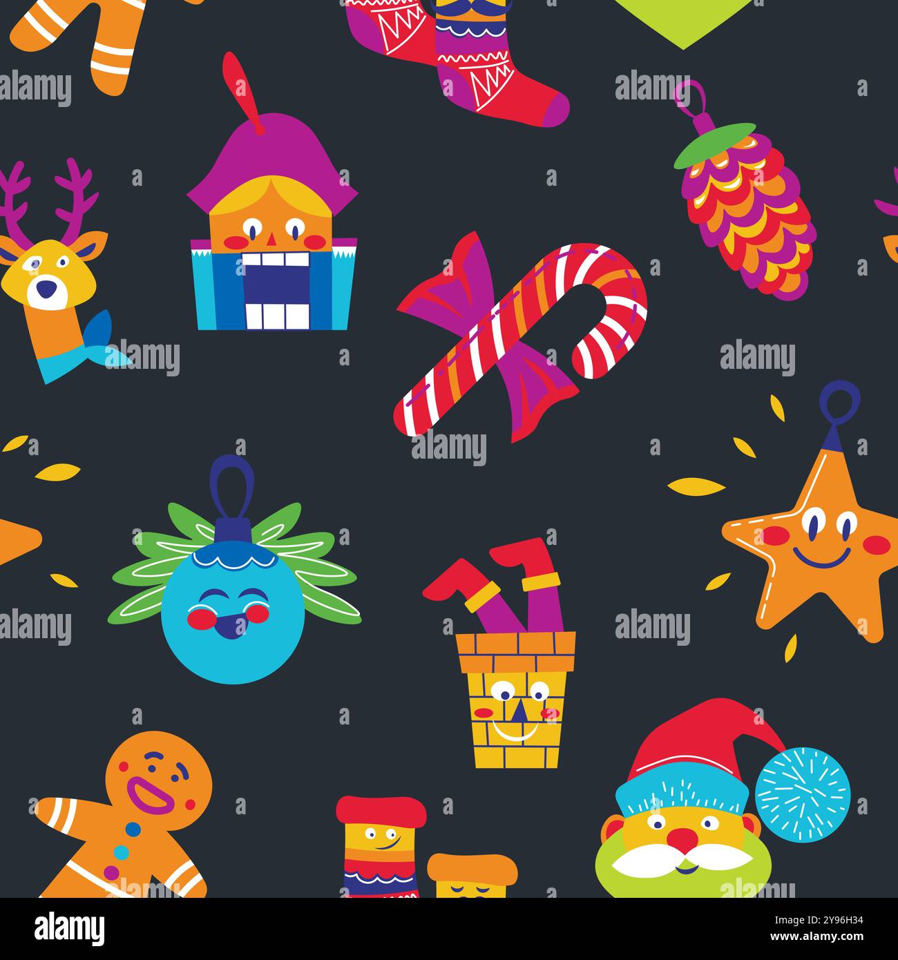 Seamless pattern stockings candy Stock Vector Images - Alamy