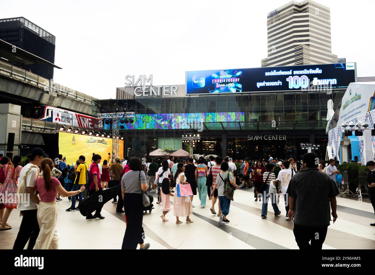 Siam Center shopping mall and department store for thai people and foreign travelers walking on ...