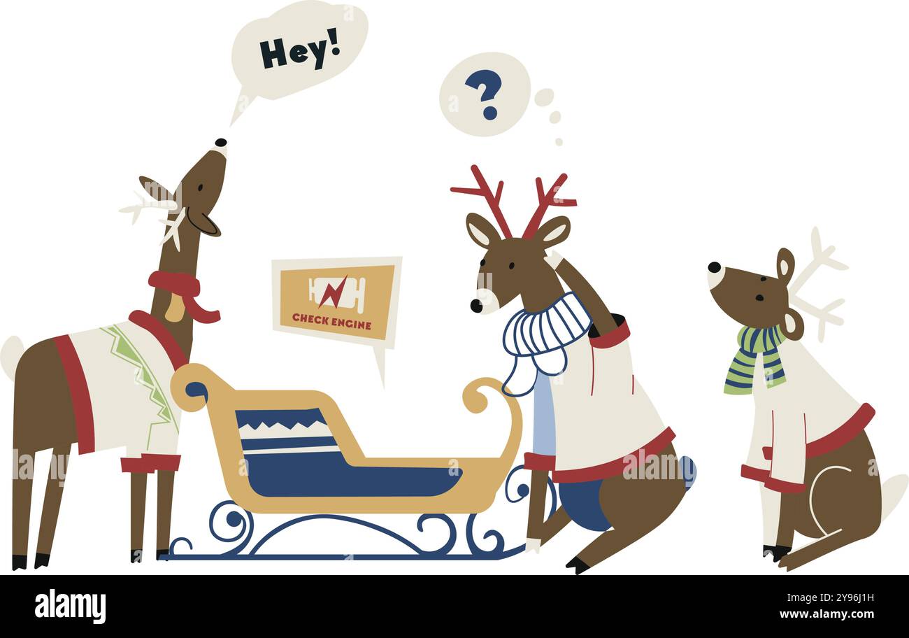 Festive holiday scene reindeer Stock Vector Images - Alamy