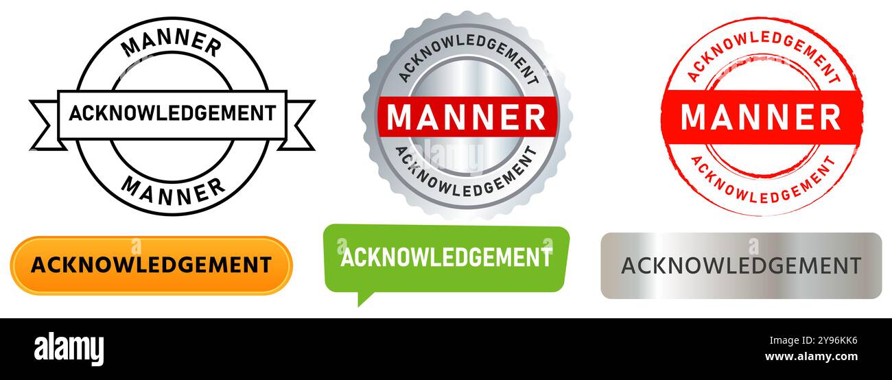 Acknowledgement manner stamp recognizing work appreciation badge ...