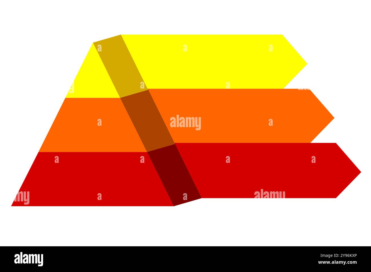 Infographic illustration of yellow and red triangles divided and cut ...