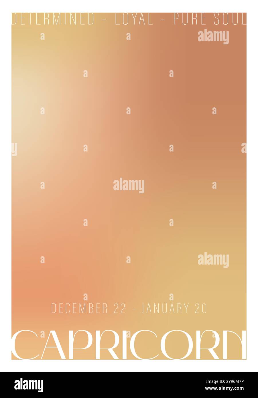 Capricorn zodiac sign. Modern astrology poster in Y2k style. Blurred ...