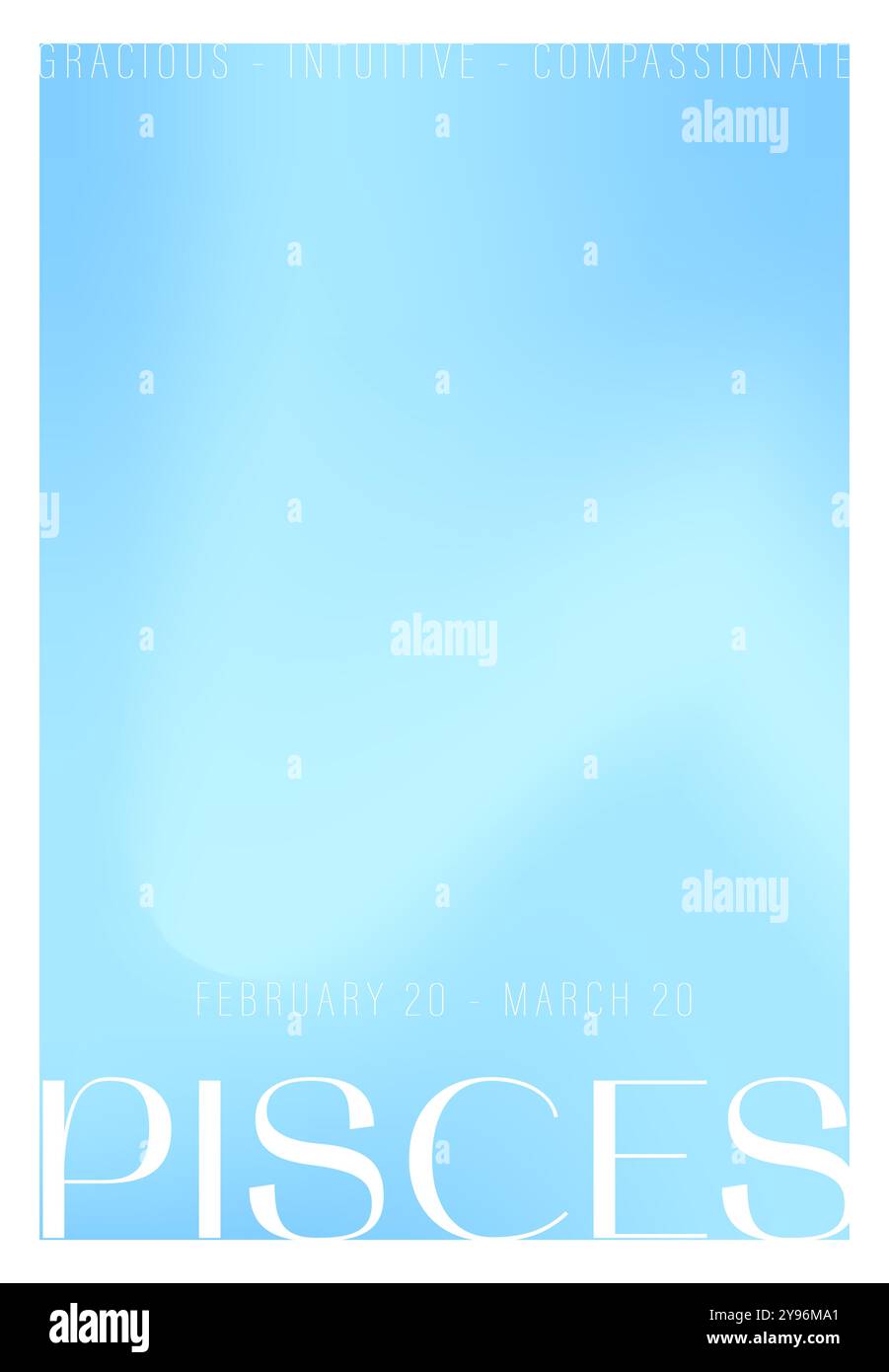 Pisces zodiac sign. Modern astrology poster in Y2k style. Blurred ...