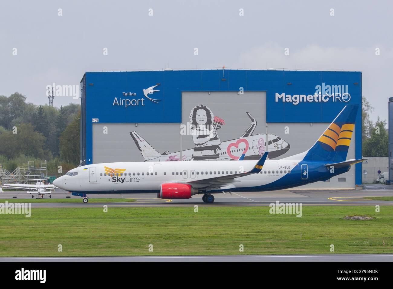Ukrainian SkyLine airline's Boeing 737 plane at Tallinn airport ...