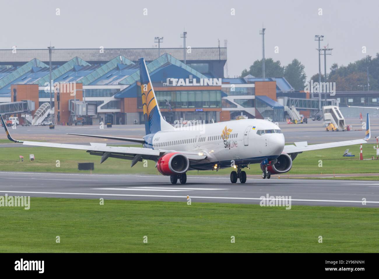 Ukrainian SkyLine airline's Boeing 737 plane at Tallinn airport ...