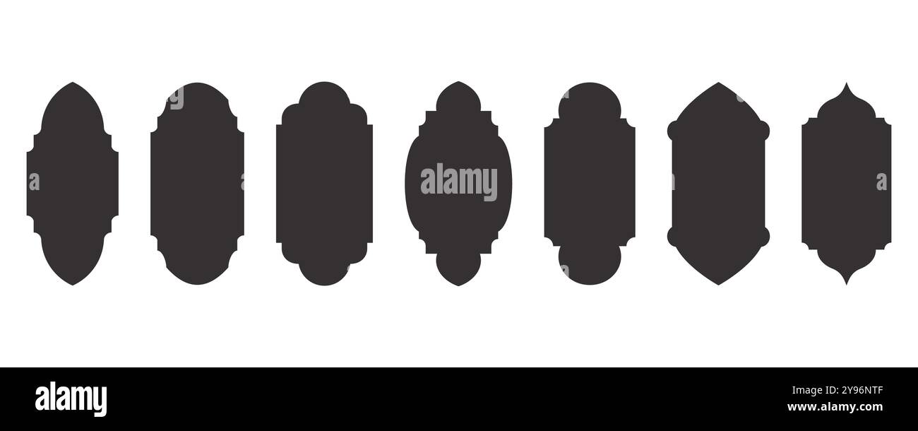 Islamic shapes Ramadan window frame design. Turkish and Indian vector ...
