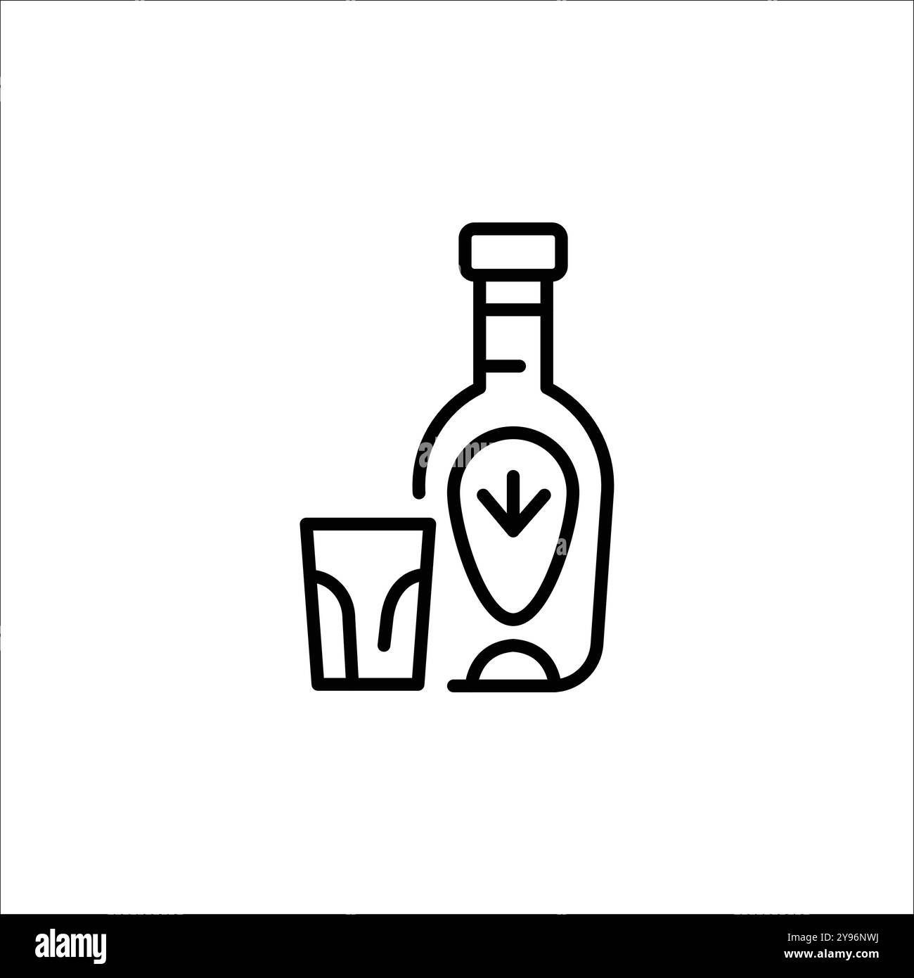 Tequila Bottle And Shot Glass Icon Stock Vector Image And Art Alamy