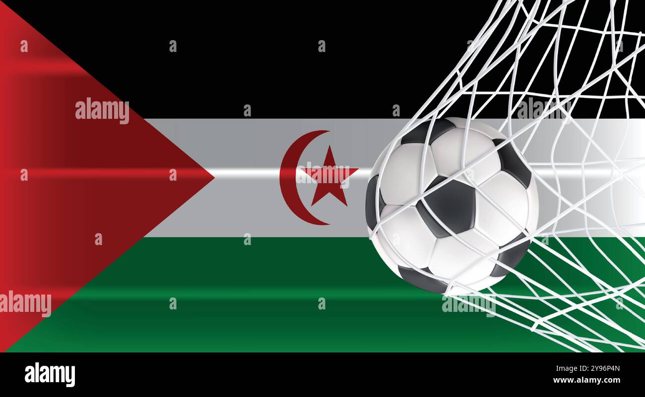 Soccer or Football ball in Goal Net Isolated on Sahrawi Arab Democratic ...
