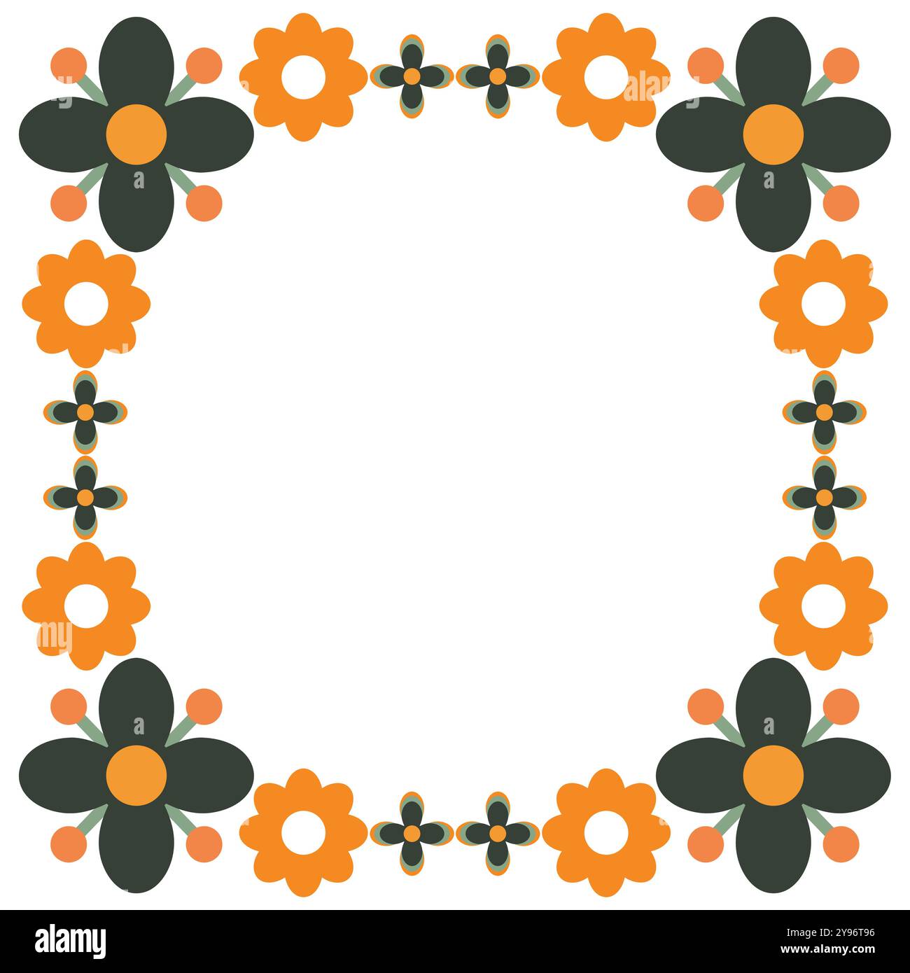 colourful flower petal frame design on white background Stock Vector ...