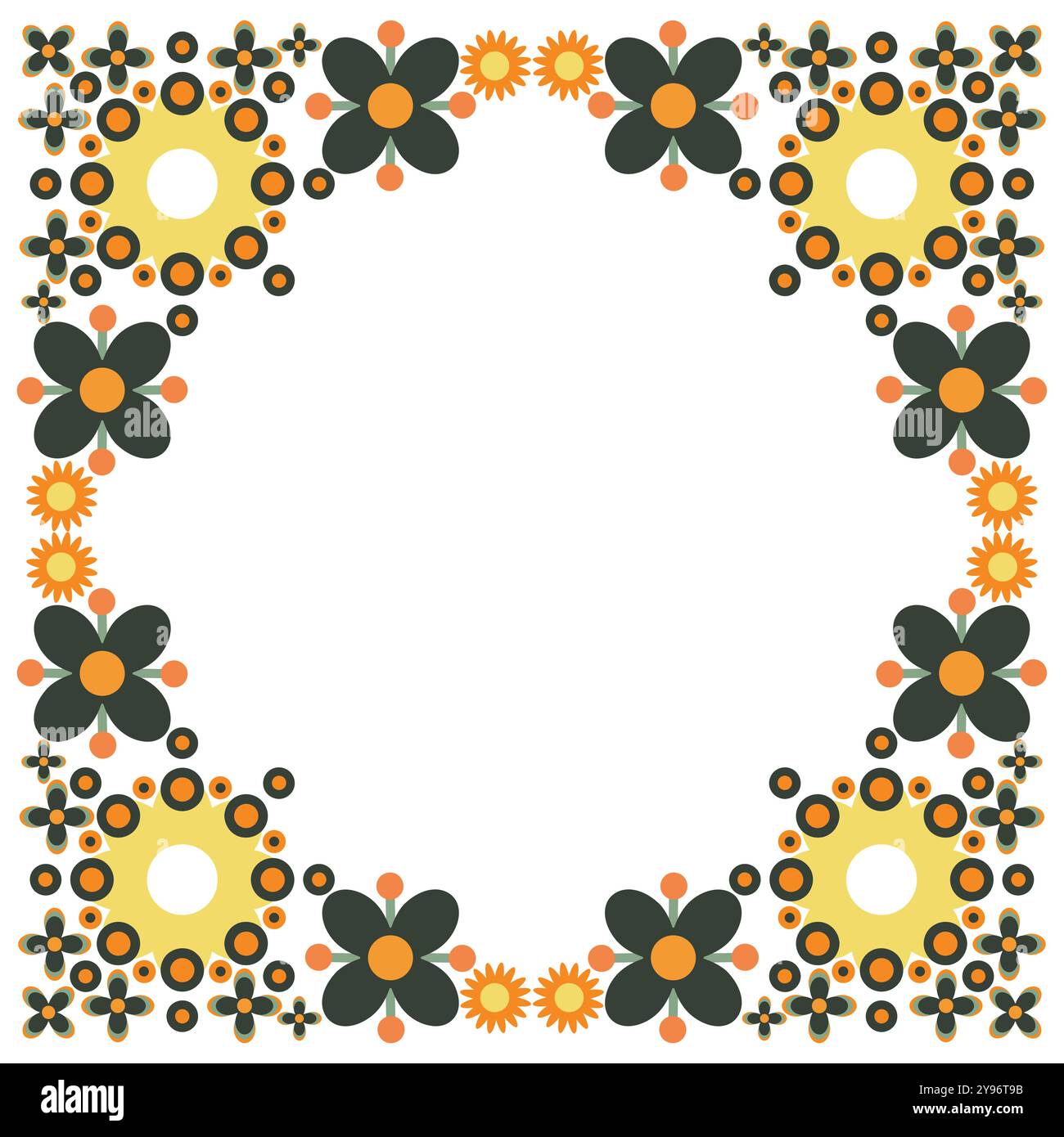 colourful flower petal frame design on white background Stock Vector ...