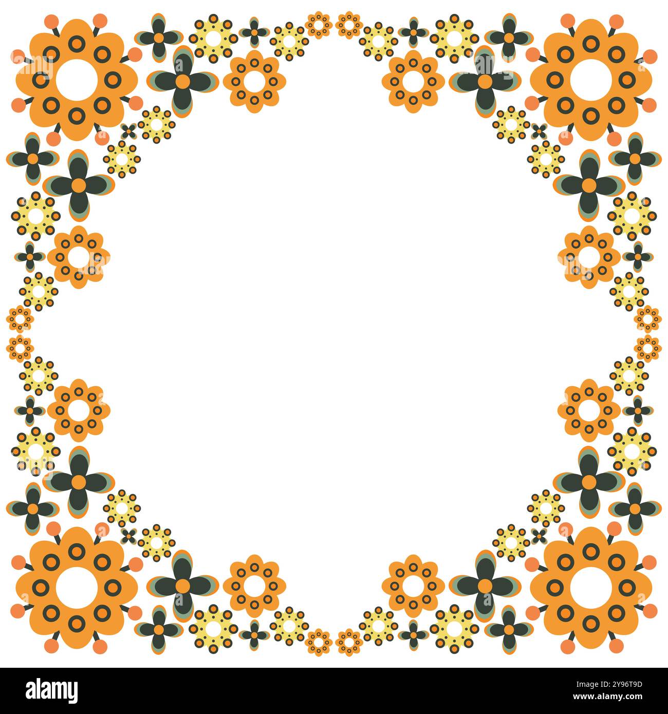 colourful flower petal frame design on white background Stock Vector ...