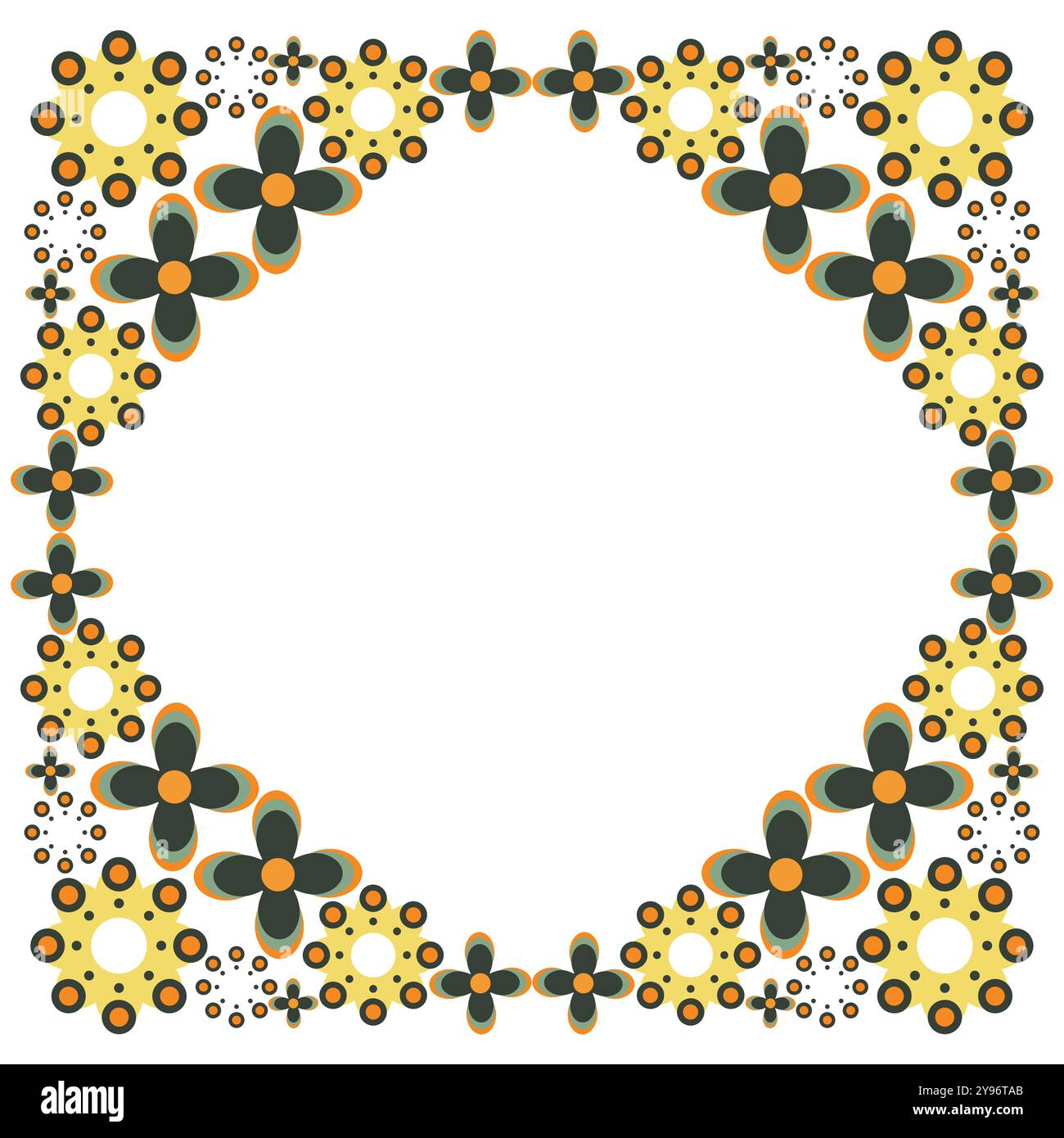 colourful flower petal frame design on white background Stock Vector ...