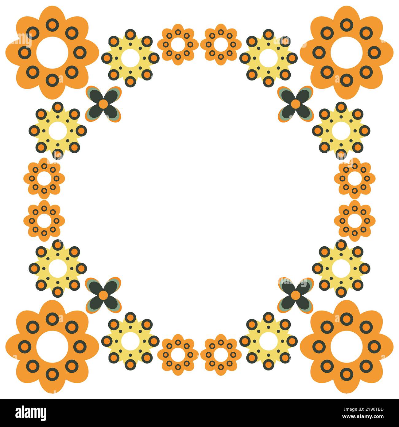 colourful flower petal frame design on white background Stock Vector ...