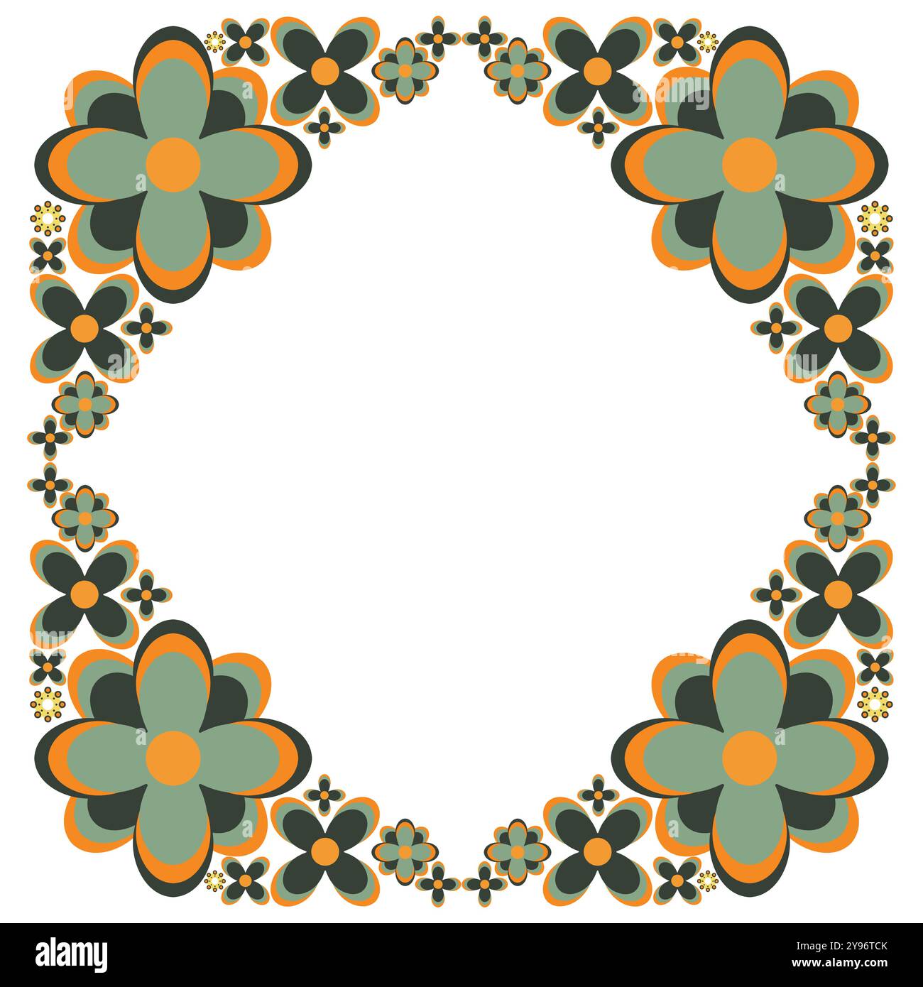 colourful flower petal frame design on white background Stock Vector ...