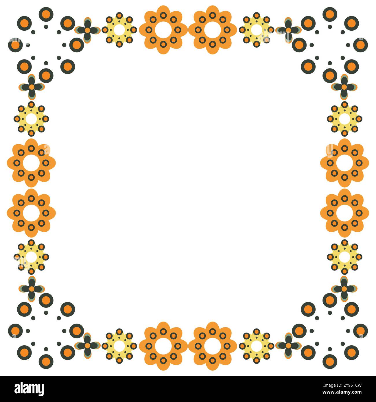 colourful flower petal frame design on white background Stock Vector ...