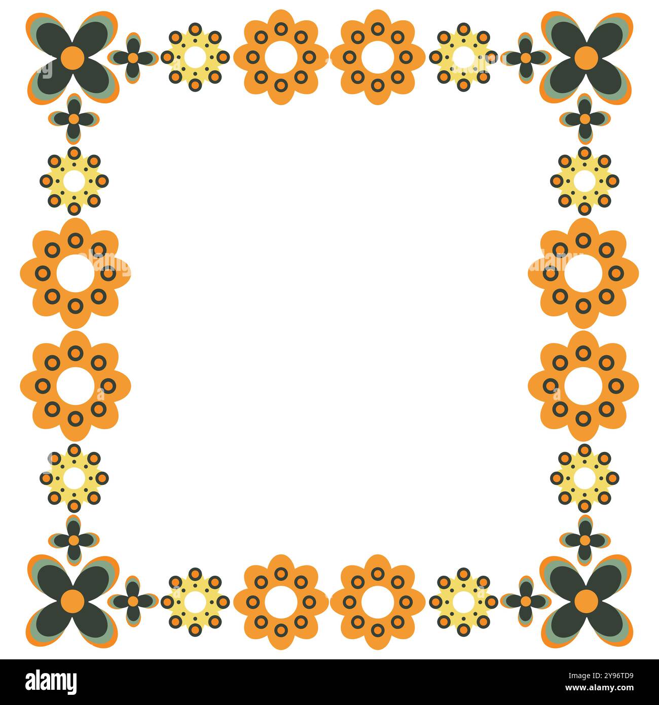 colourful flower petal frame design on white background Stock Vector ...