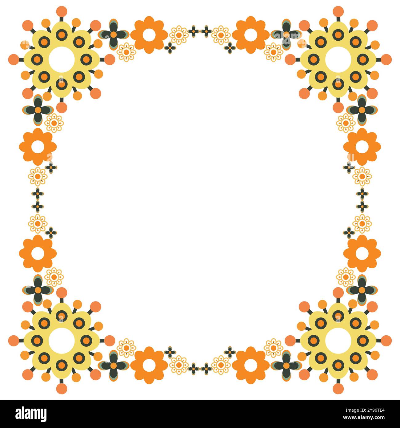 colourful flower petal frame design on white background Stock Vector ...