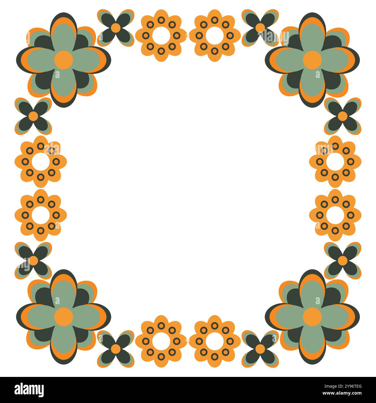 colourful flower petal frame design on white background Stock Vector ...
