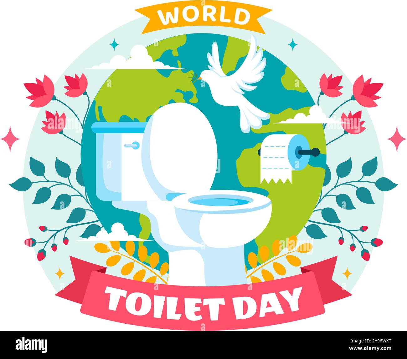 World Toilet Day Vector Illustration on November 19, featuring Earth ...