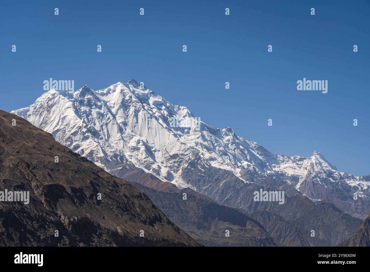Landscape view of summit of mount Rakaposhi in Karakoram mountain range ...
