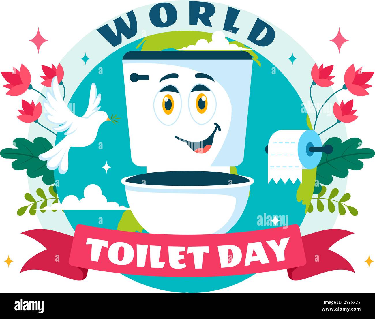World Toilet Day Vector Illustration on November 19, featuring Earth ...