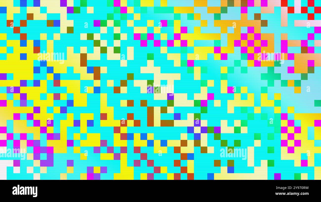 Abstract pixelated colorful rainbow 8 bit retro game Glitch pixel Noise ...