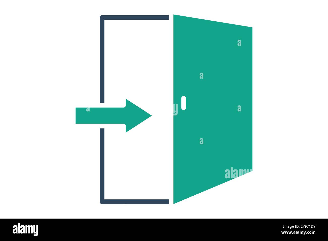 Entrance icon. solid icon style. open door with arrow. hotel elements vector illustration Stock ...