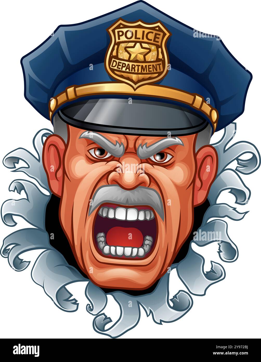 Illustration policeman police officer shouting hi-res stock photography ...