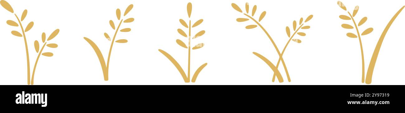 Set of golden ripe ears of cereal crop Stock Vector Image & Art - Alamy