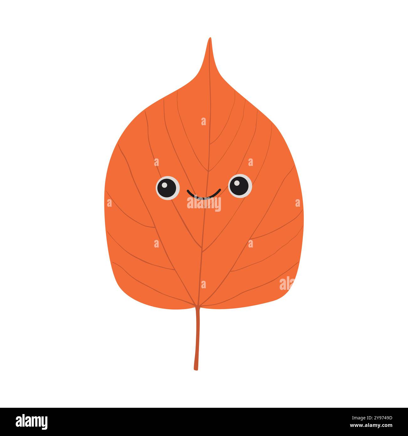 Cute leaf with smiling face Stock Vector Image & Art - Alamy