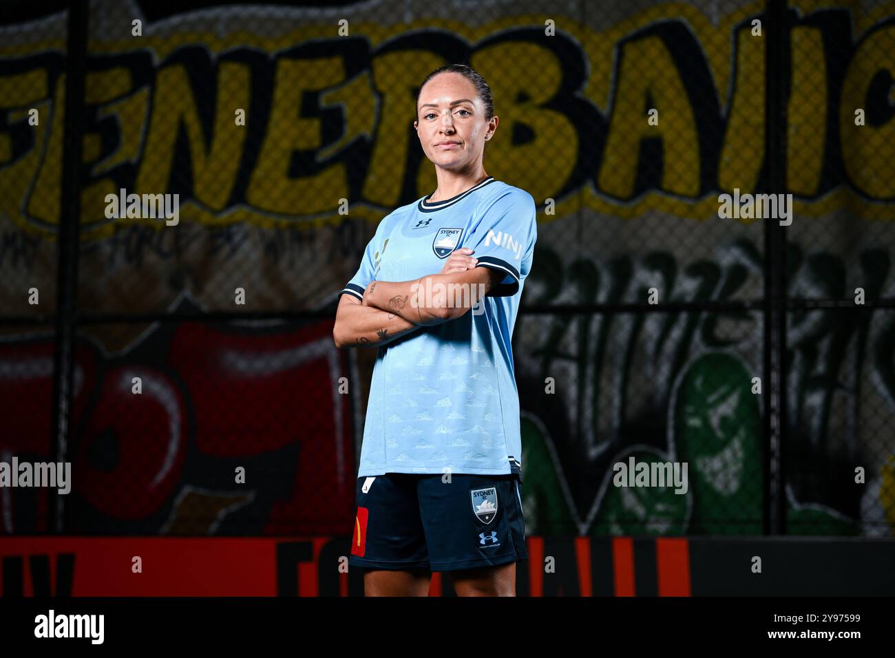 Sydney, Australia. 09th Oct, 2024. Kyah Simon of Sydney FC poses for a ...