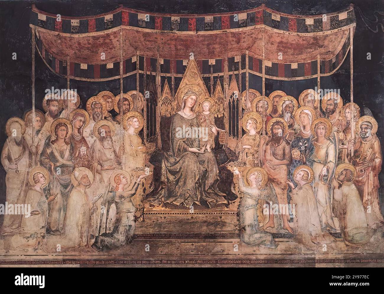 SIMONE MARTINI (b. 1280/85, Siena, d. 1344, Avignon) Maestà (Madonna with Angels and Saints ...
