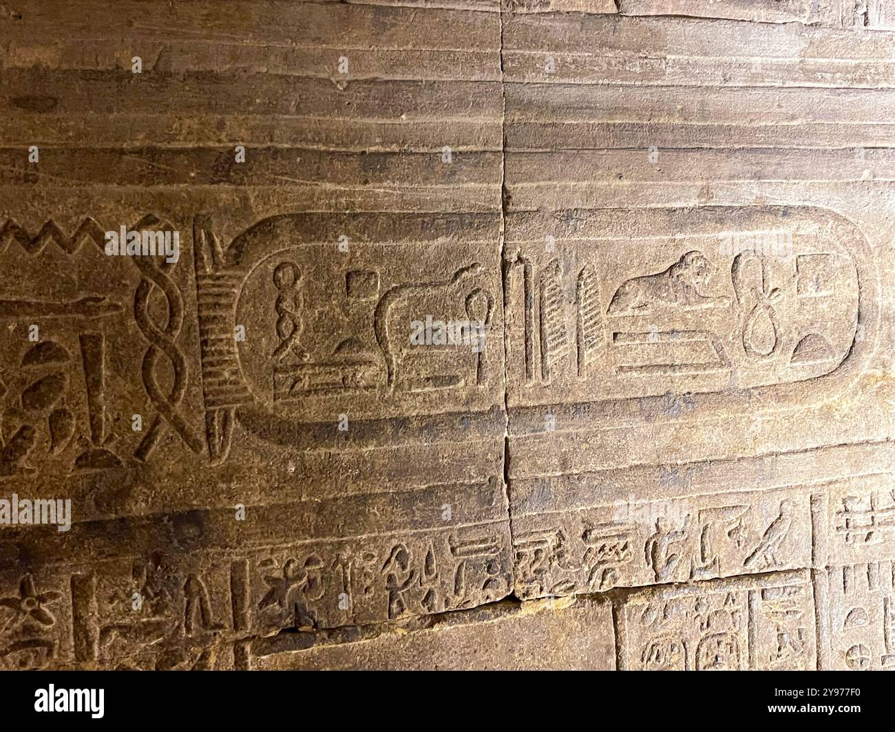 Edfu, Egypt; January 17, 2024: Explore the sacred script of Horus ...