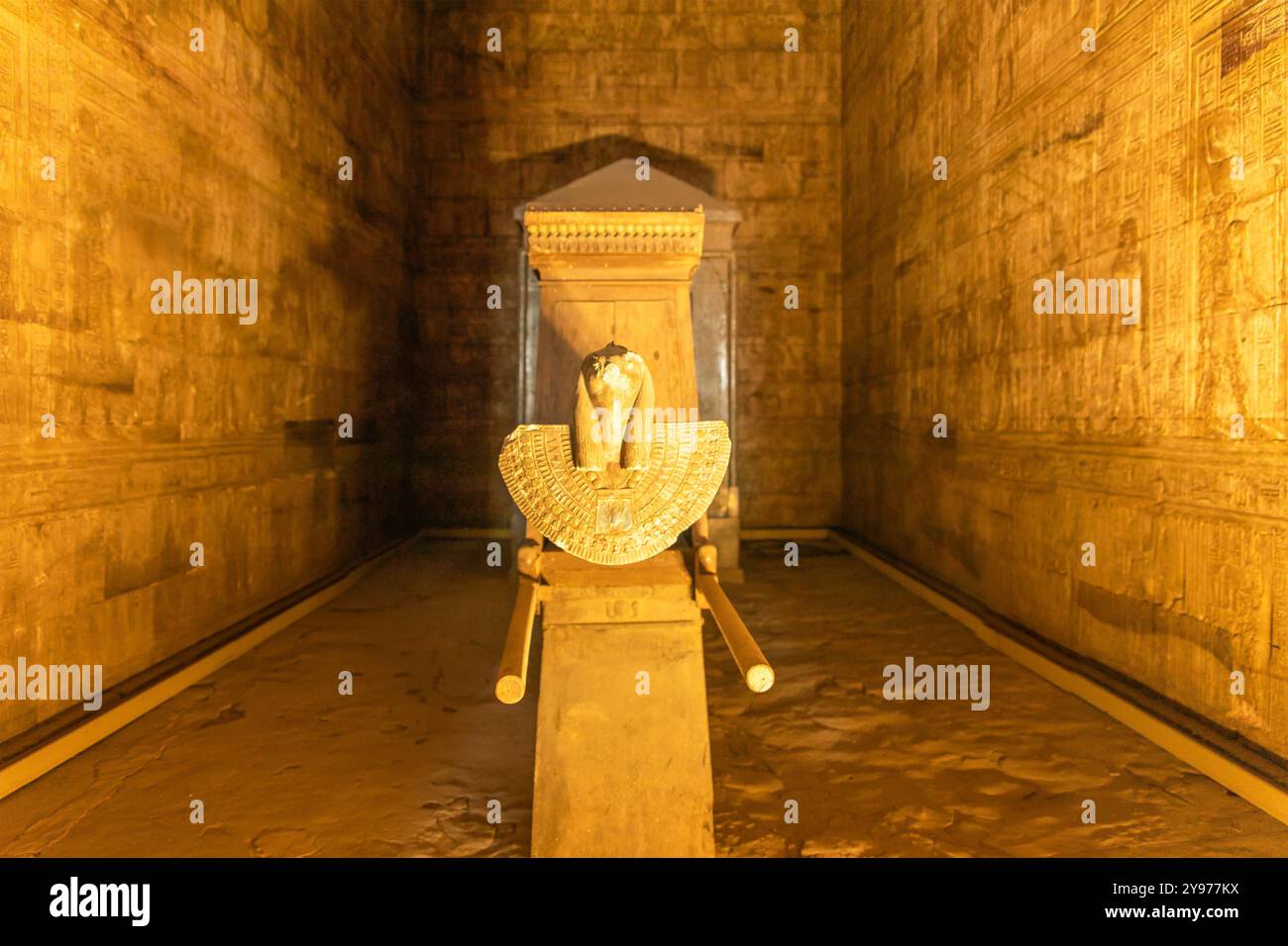 Explore the sacred solar barge of Ra, in the temple of Horus at Edfu, a ...
