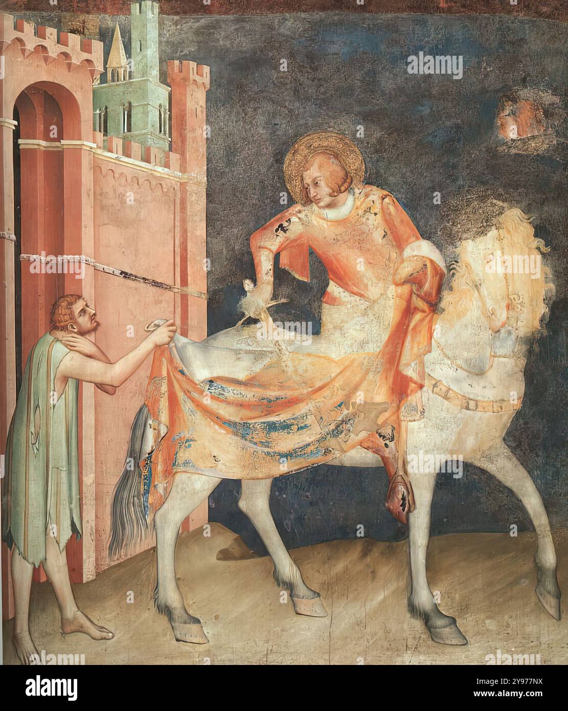 SIMONE MARTINI (b. 1280/85, Siena, d. 1344, Avignon) Division of the Cloak 1312-17 Fresco, 265 x ...