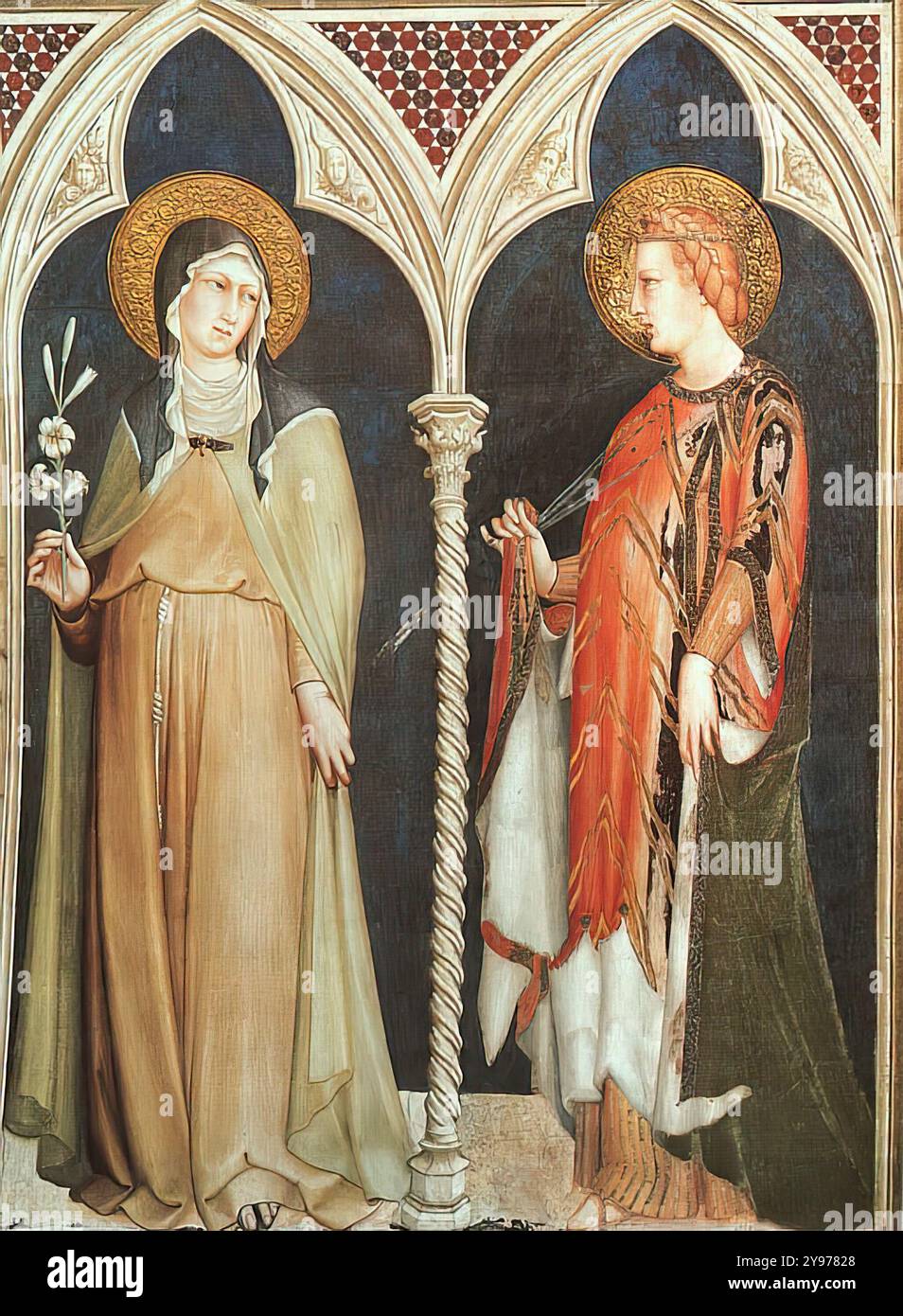 SIMONE MARTINI (b. 1280/85, Siena, d. 1344, Avignon) St Clare and St Elizabeth of Hungary 1317 ...